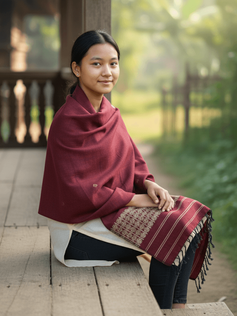 Ruby Cotton Silk Dupatta – The Silk Chamber